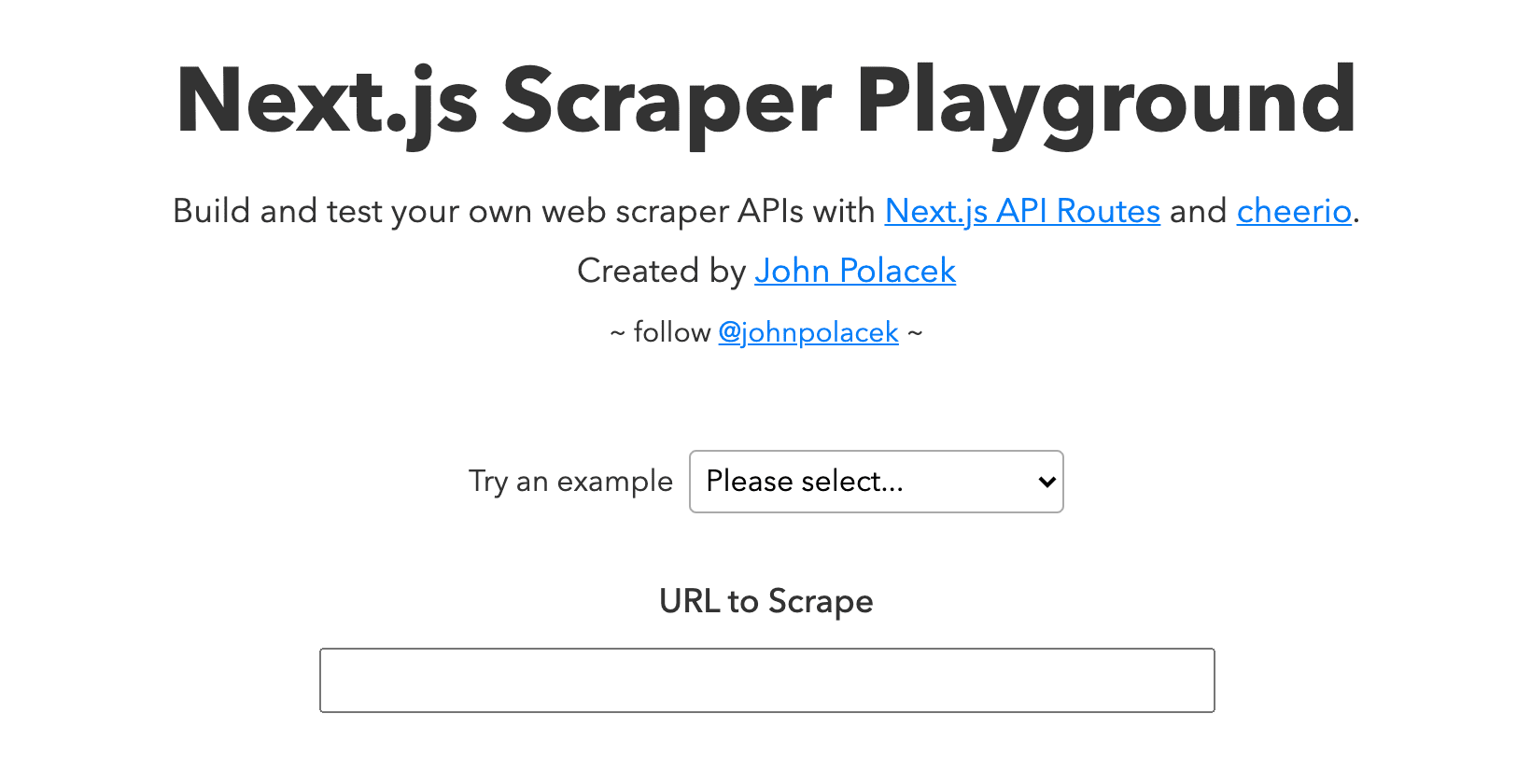 Next.js Scraper Playground